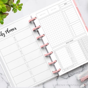 Weekly Planner Split Section To Do List Habit Mood Sleep | Etsy