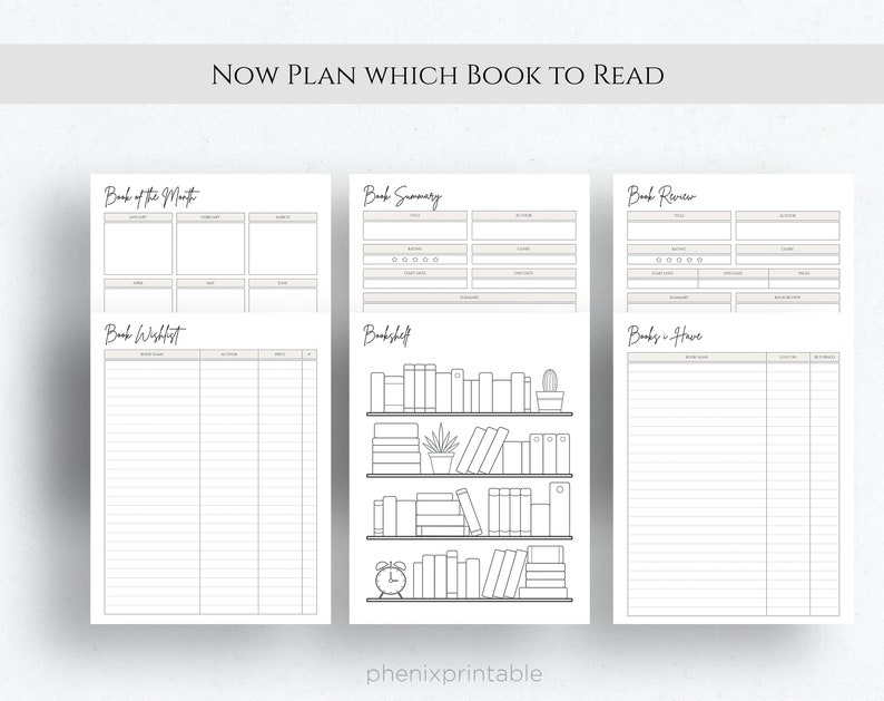 Printable Reading Journal Reading Log Book Tracker Reading - Etsy