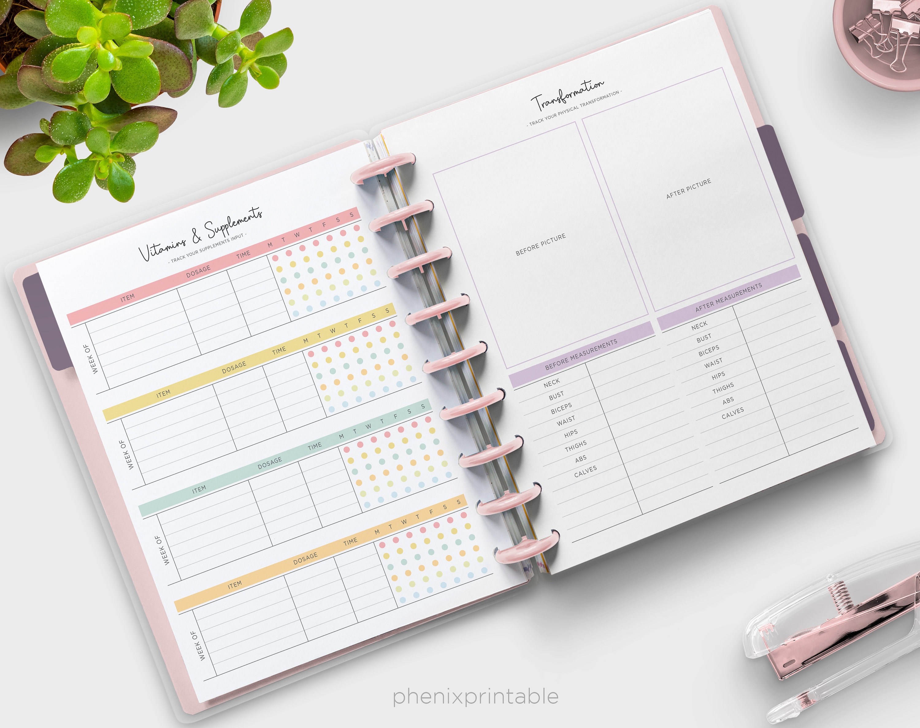 Fitness Planner Weight Loss Calorie Tracker Workout Log 30 Day - Etsy