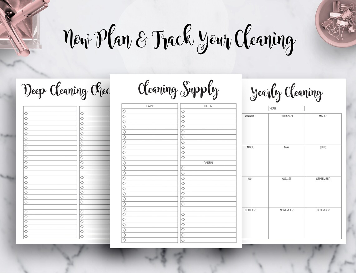 Cleaning Planner Schedule Weekly Chores Home Organizer - Etsy