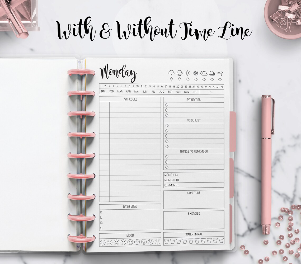 Daily Planner Dagplanner Werkplanner Weekplanner Uurplanner - Etsy ...