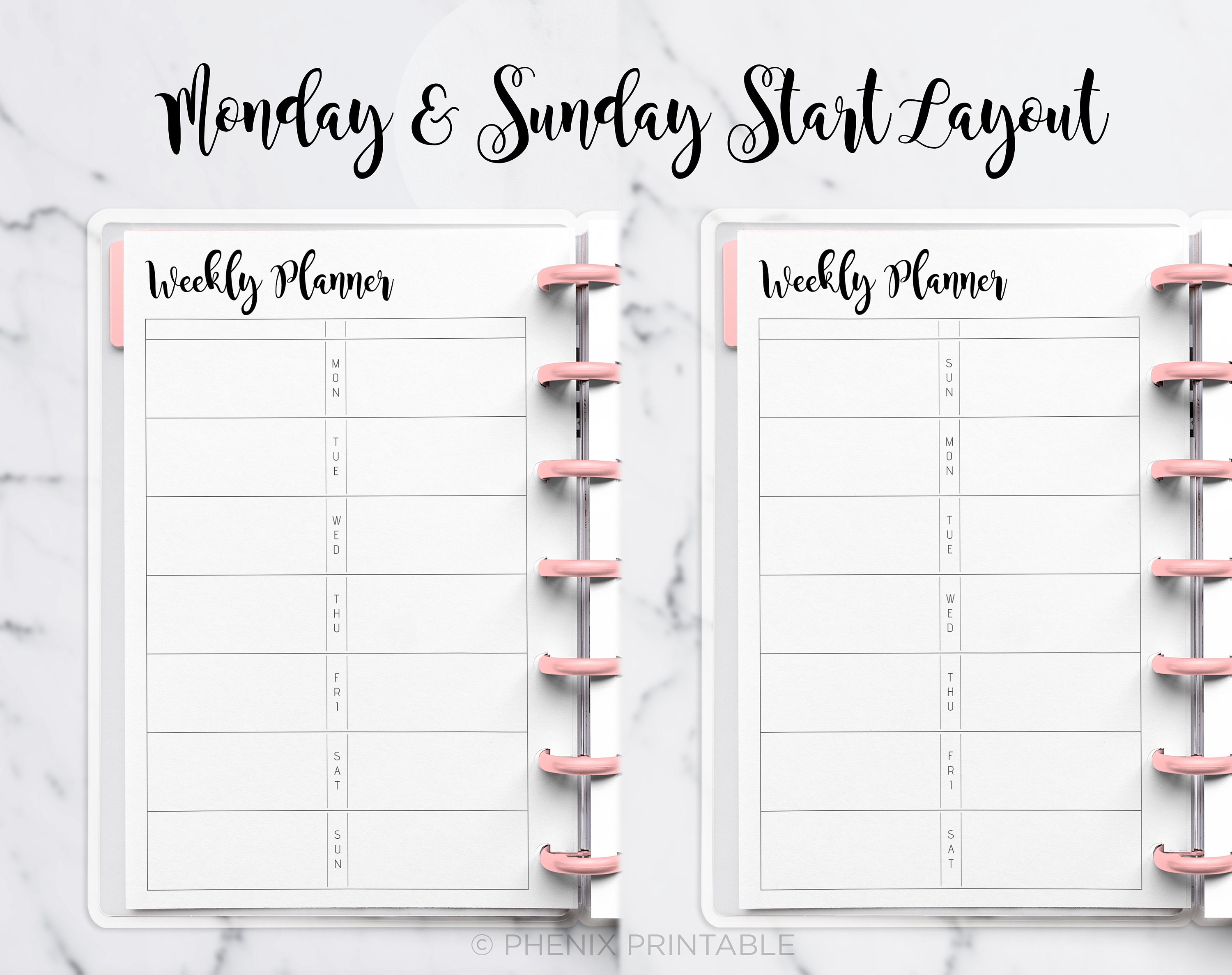 Weekly Planner Split Section to Do List Habit Mood Sleep | Etsy