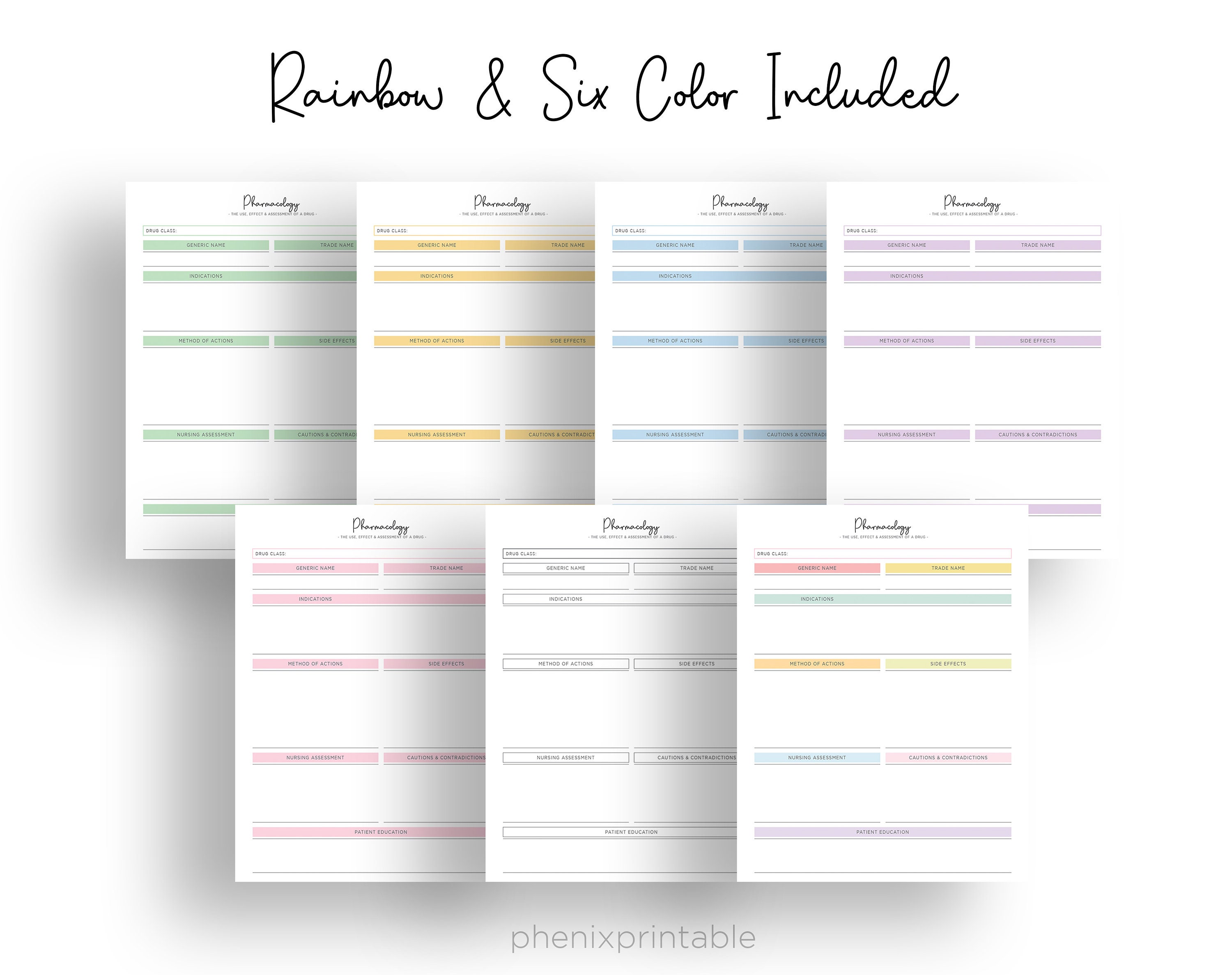 Pharmacology Drug Card Nursing Student Note Taking Template - Etsy