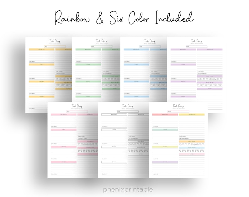 Food Journal, Calorie Tracker, Classic & Big Happy Planner (PDF ...