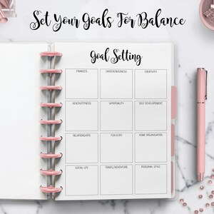 Wheel of Life Balance Goal Setting Planner Life Management | Etsy