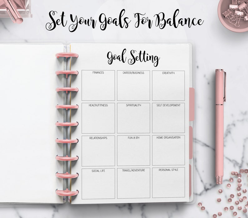 Wheel of Life Balance Goal Setting Planner Life Management - Etsy Nederland