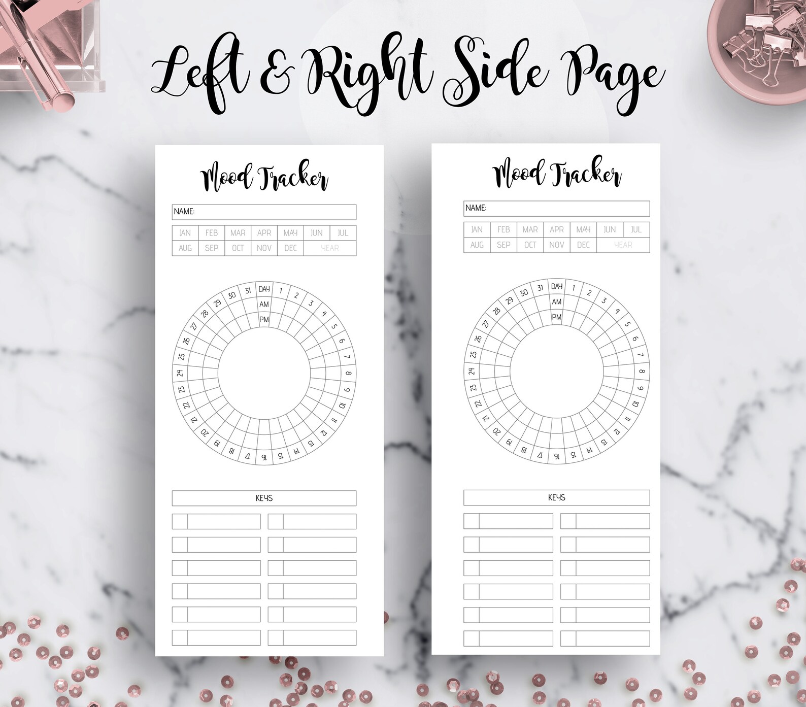 Mood Tracker Monthly Yearly Mood Chart Bullet Journal Mood Planner ...