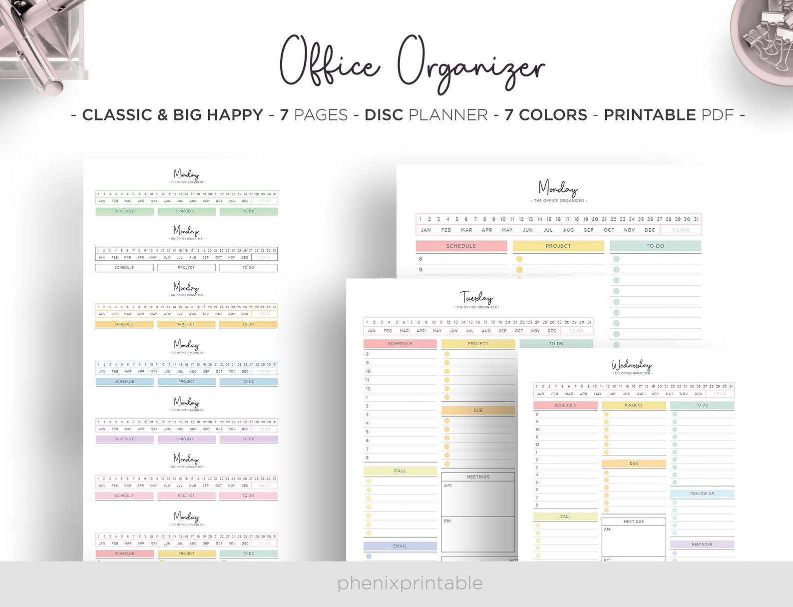 Office Organizer Work Planner Work Schedule Checklist to Do - Etsy