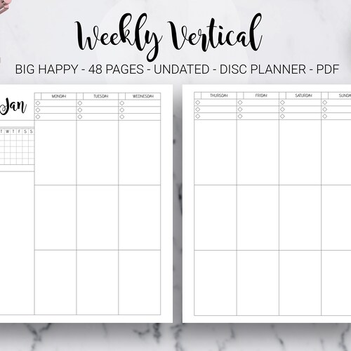 Happy Planner Big Weekly Letter Size Planner Week on Two Pages - Etsy