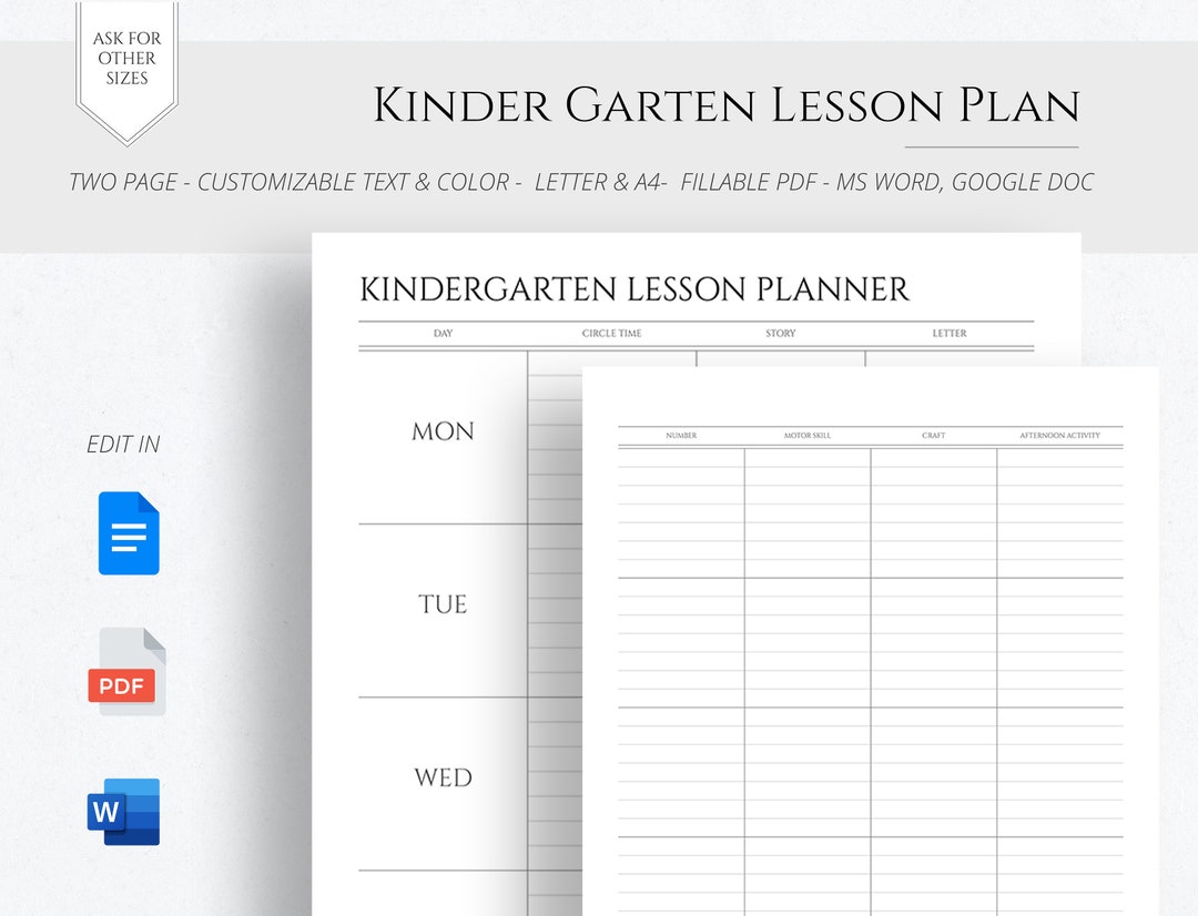 EDITABLE Lesson Plan Template, Lesson Planner Printable Homeschool ...