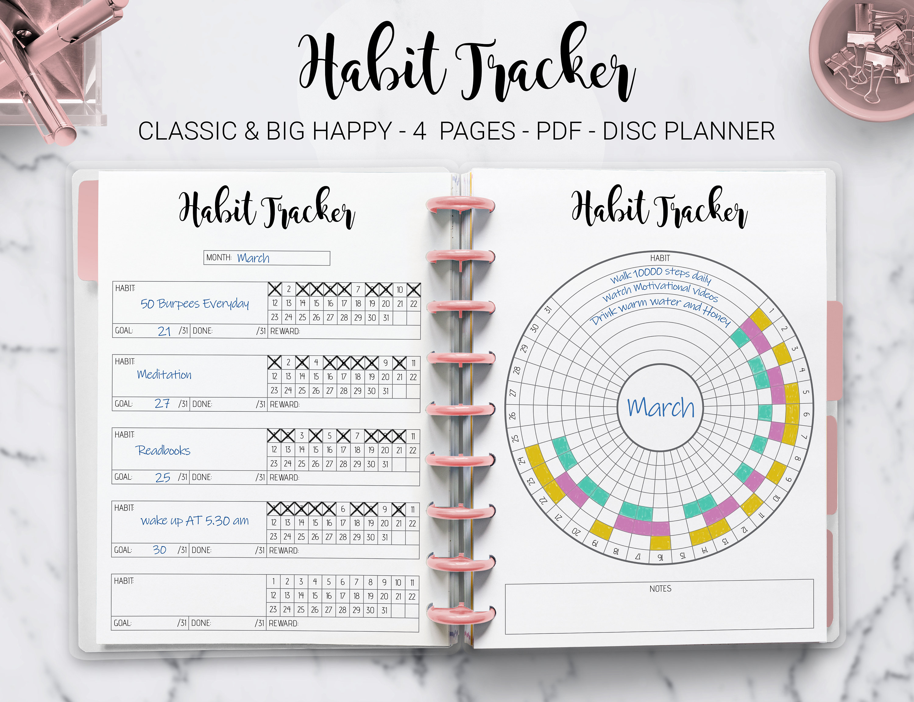 Circular Habit Tracker Printable