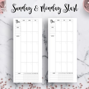 Undated Monthly Planner Calendar Journal Month on Two Page Habit ...