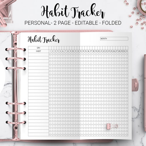 PERSONAL RINGS Habit Tracker PRINTABLE Planner Insert - Etsy
