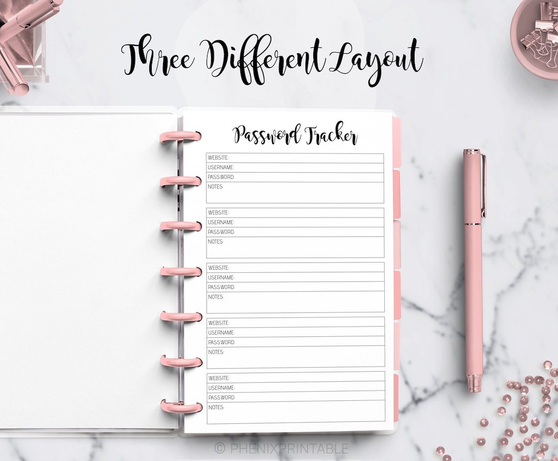 Password Tracker Log Password Organizer Password List Keeper - Etsy