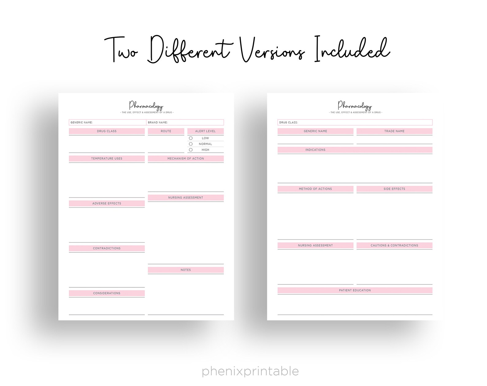 Pharmacology Drug Card Nursing Student Note Taking Template - Etsy