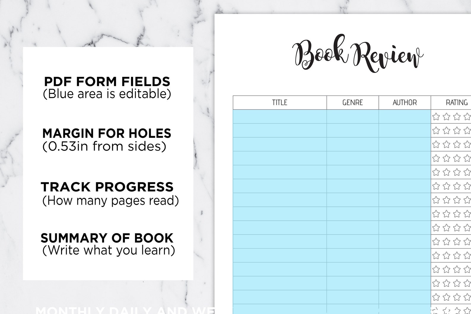 Reading Journal Book Planner Book Journal Reading Log | Etsy