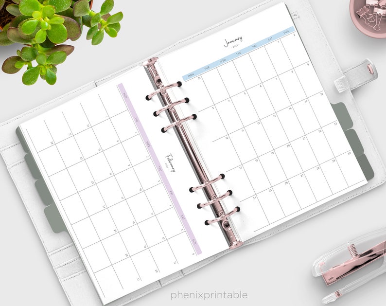 2022 2023 Monthly Planner Yearly Monthly Calendar Inserts | Etsy