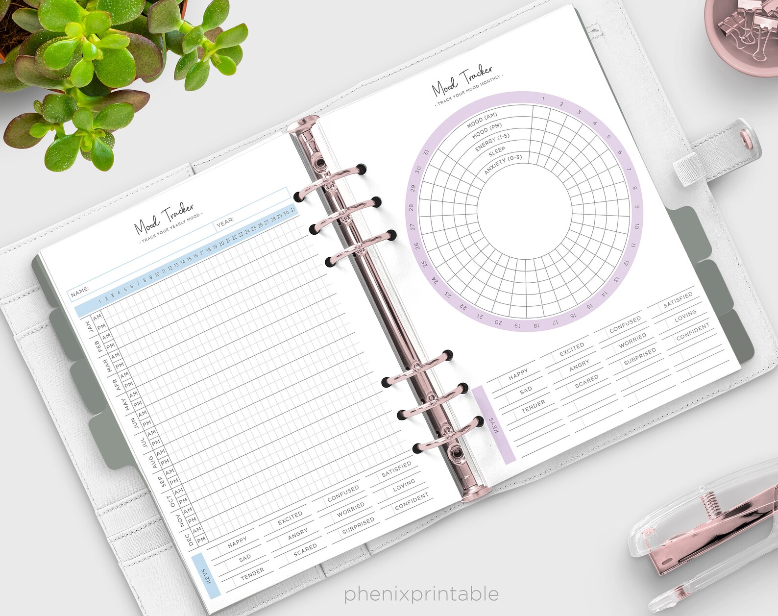 Mood Tracker Mensuel Annuel Mood Chart Bullet Journal Planner - Etsy France