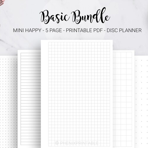 Dot Grid Lined Paper Inserts for Classic Happy Planner - Etsy