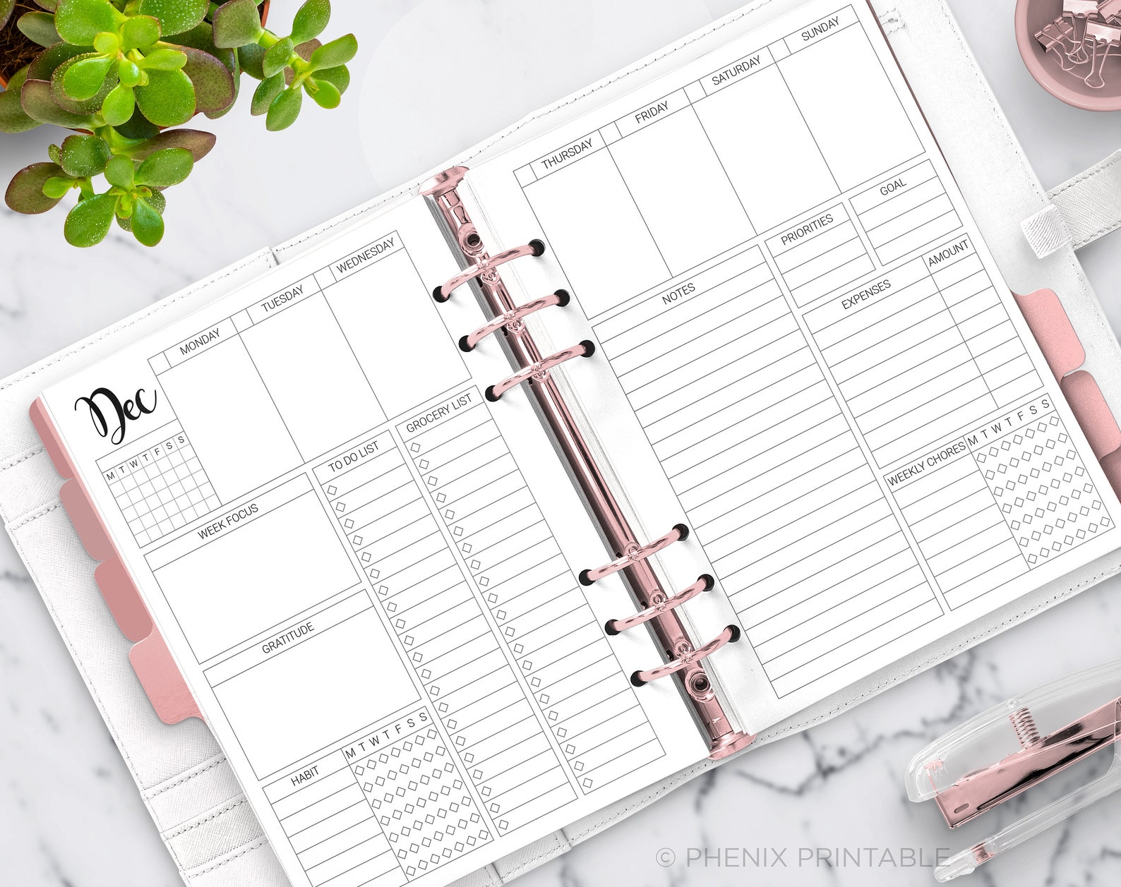 Week at a Glance Weekly Planner Undated Weekly Layout Agenda - Etsy