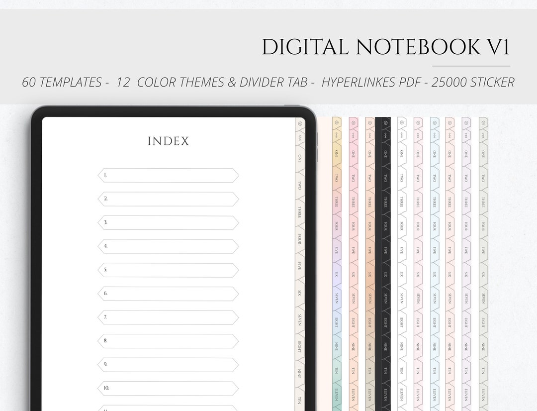 Digital Notebook, Goodnotes Notebooks, Notebook With Tab, Portrait ...