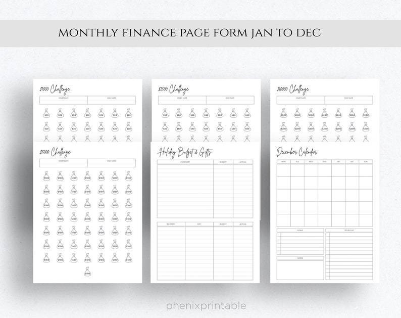 Printable Budget Planner, Weekly Monthly Finance Tracker (PDF A4 A5) - Etsy