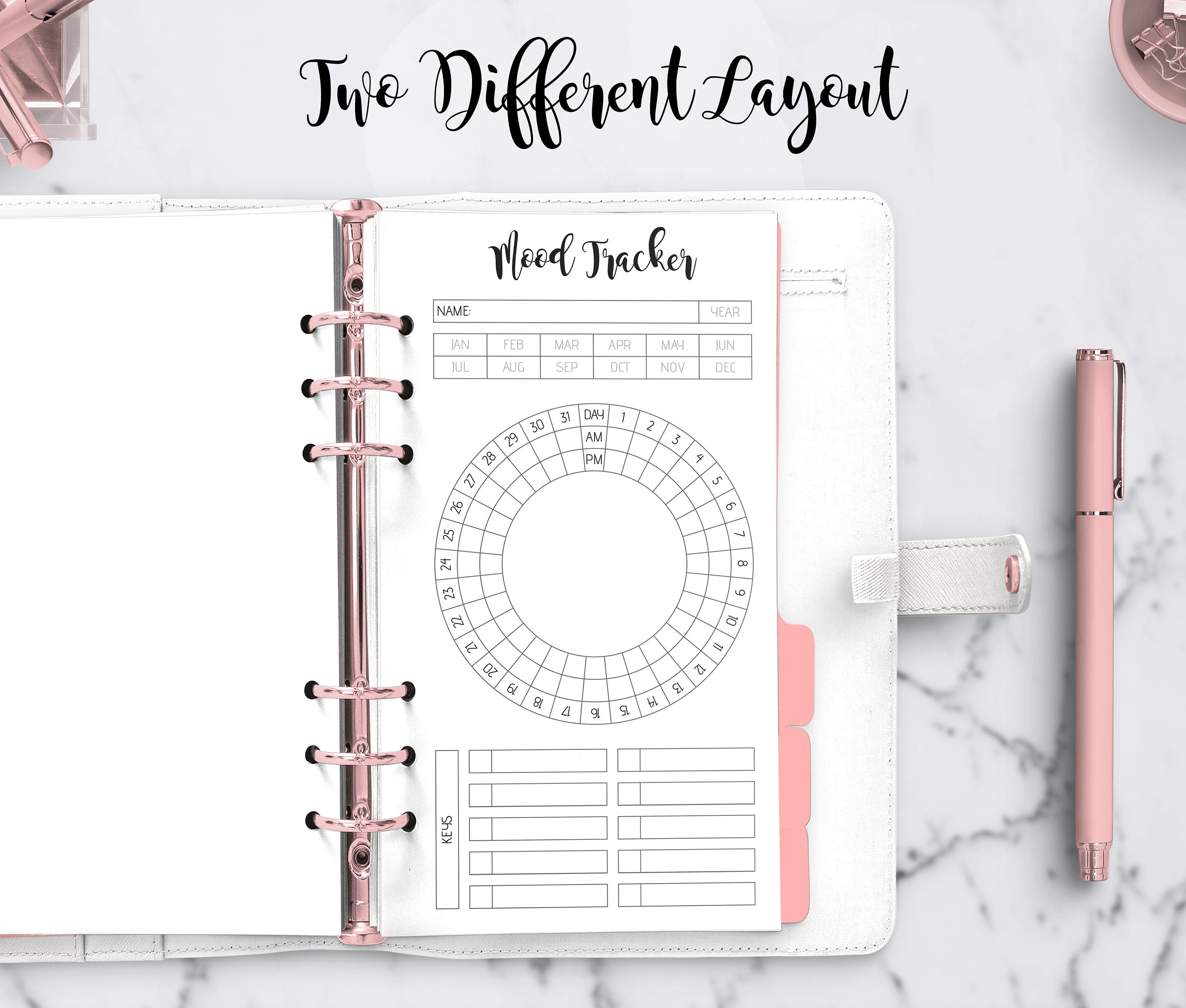 Mood Tracker Mensual Anual Mood Chart Bullet Journal Mood | Etsy