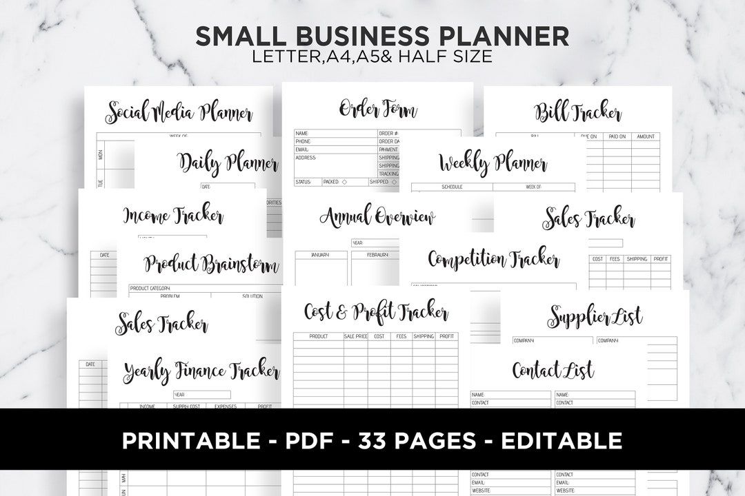 Business Planner Small Business Binder Business Organizer Direct Sales ...