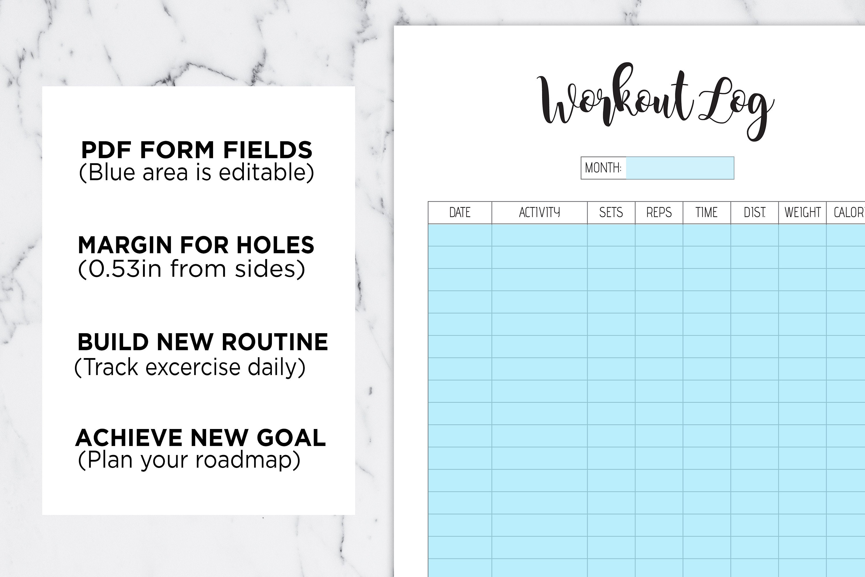 Fitness Planner Fitness Journal Weight Loss Tracker Workout - Etsy