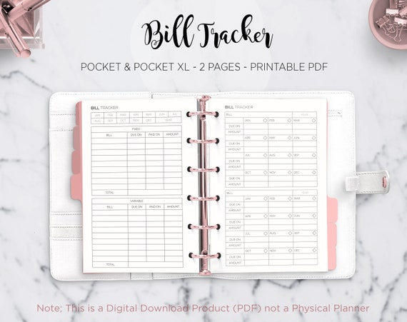 Design & Templates Paper Printable Inserts Finance Payment Organizer ...
