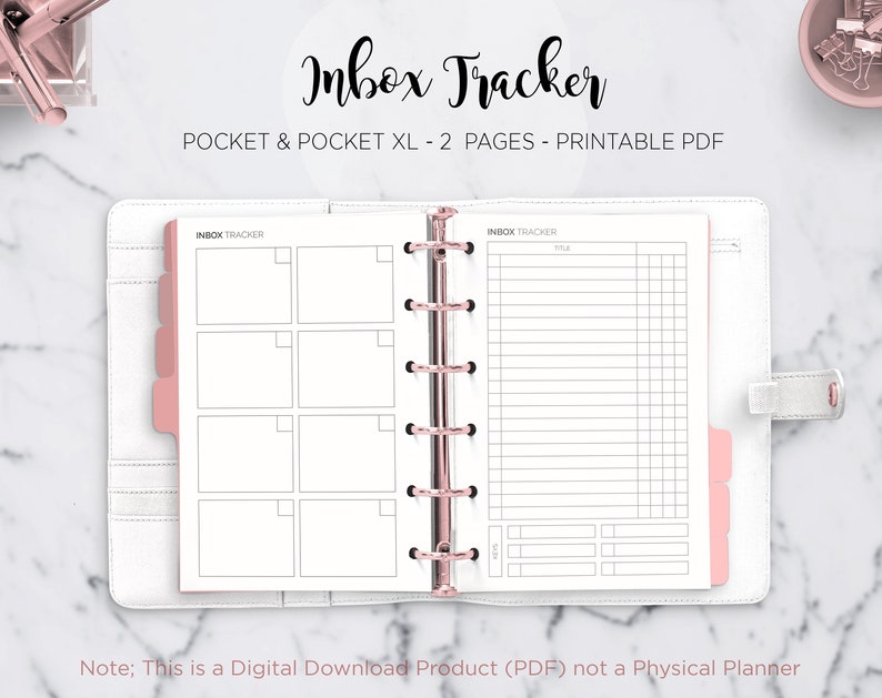 Inbox Tracker Task List Minimal Planner Inbox Work Planner - Etsy