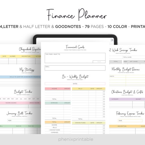 Finance Planner Printable Instant Download A4 A5 US - Etsy