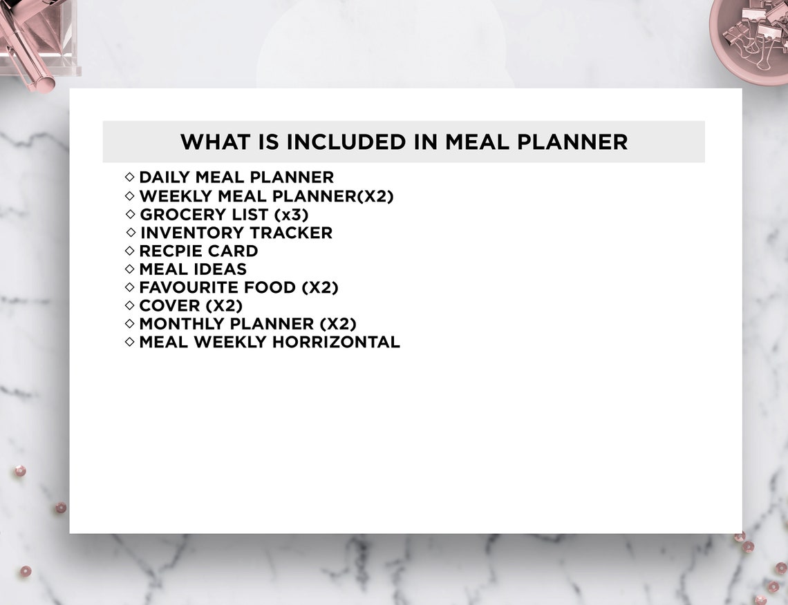 Meal Planner Weekly Meal Menu Planner DIY Recipe Planner Book - Etsy