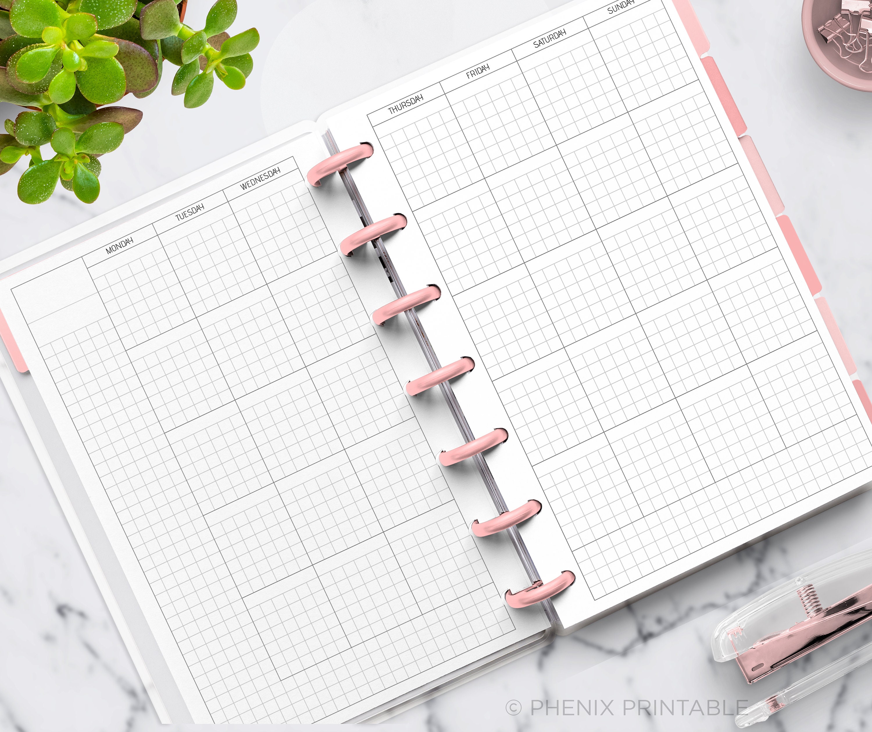 Hobonichi Monthly Planner Hobo Techo Monthly Grid Planner | Etsy