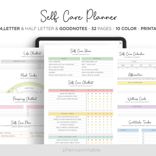 Self Care Journal Self Care Planner Worksheet Mood Tracker - Etsy
