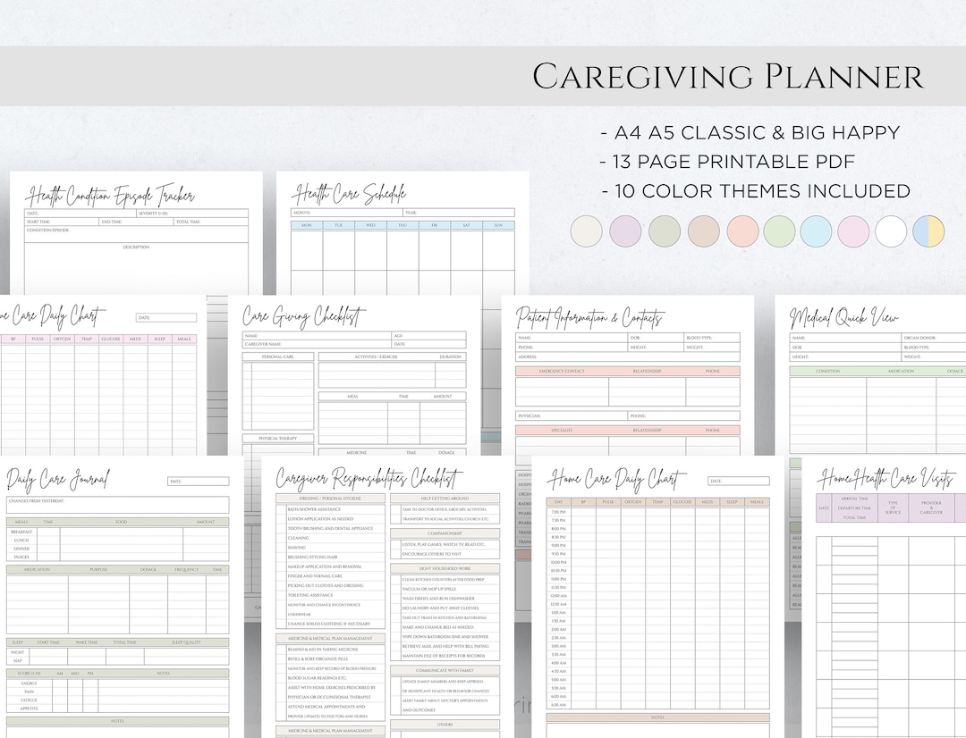 Printable Caregiver Daily Task Caregiving Checklist Elderly Care ...