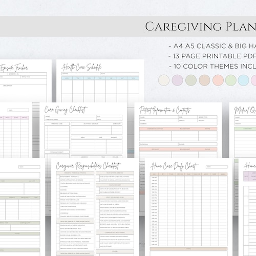 EDITABLE Caregiving Elderly Care Checklist Printable Template - Etsy