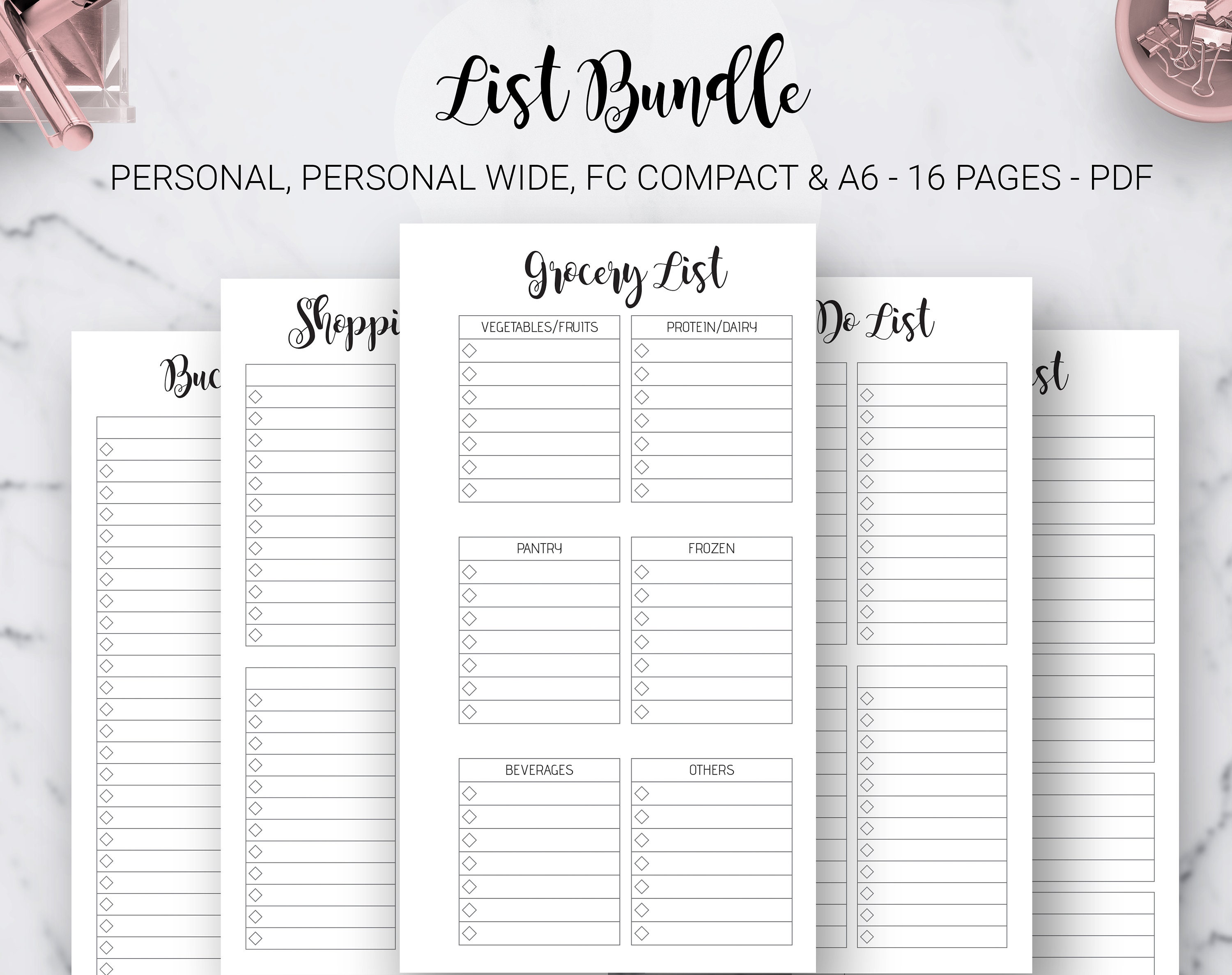 To Do Grocery List Shopping Packing List Blank Template Task - Etsy UK