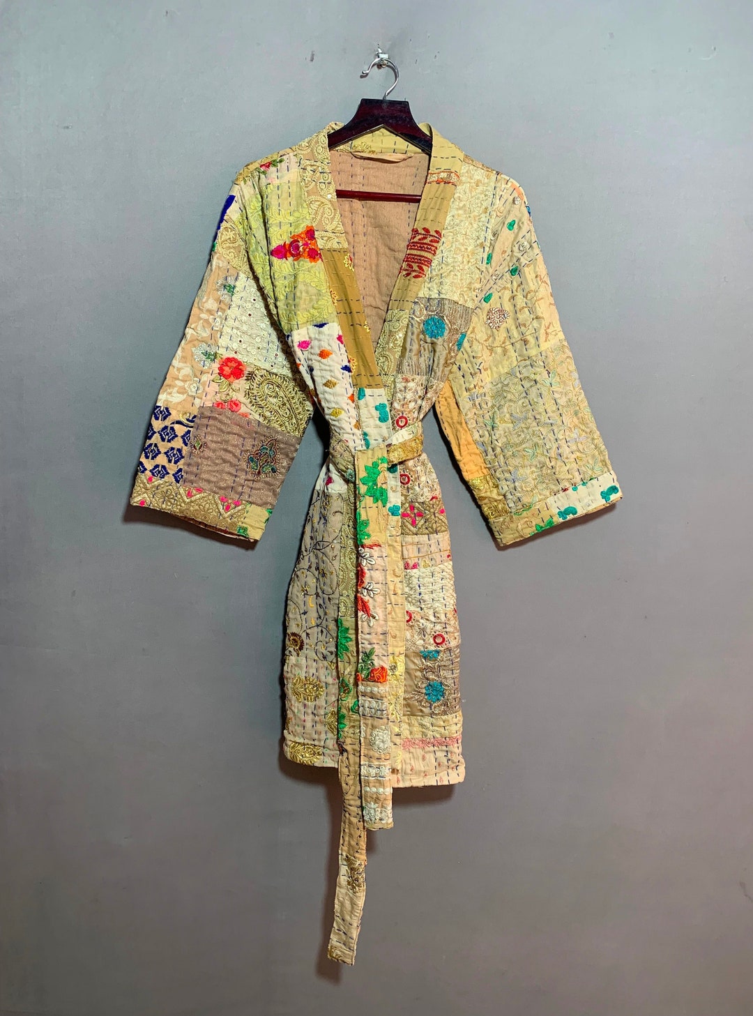 Kimono Jacket, Indian Coat, Cotton Coat, Kantha Coat, Kimono Coat ...
