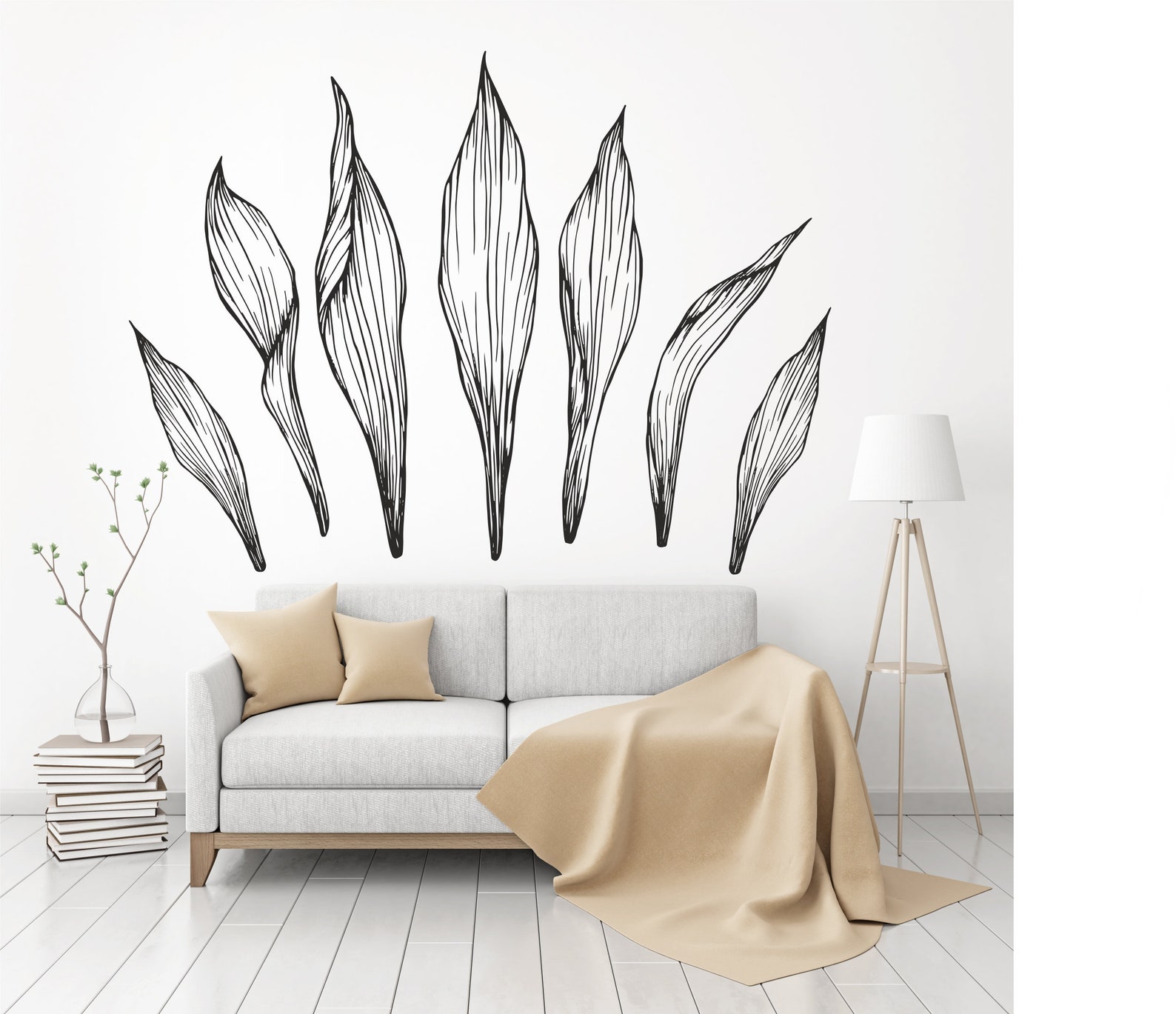 Large Leaf Wall Decal Pack of 7 Leaf Stickers Garden - Etsy