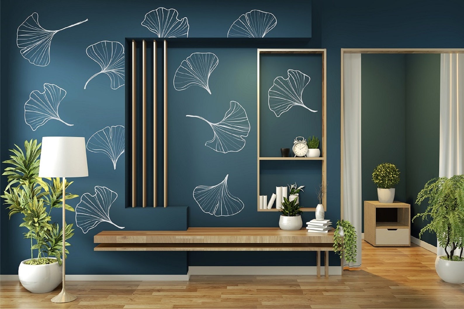 Ginkgo Leaves Wall Decal Pack of 6 Japanese Leaves Nature - Etsy