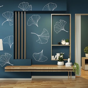 Ginkgo Leaves Wall Decal, Pack of 6, Japanese Leaves, Nature Stickers ...