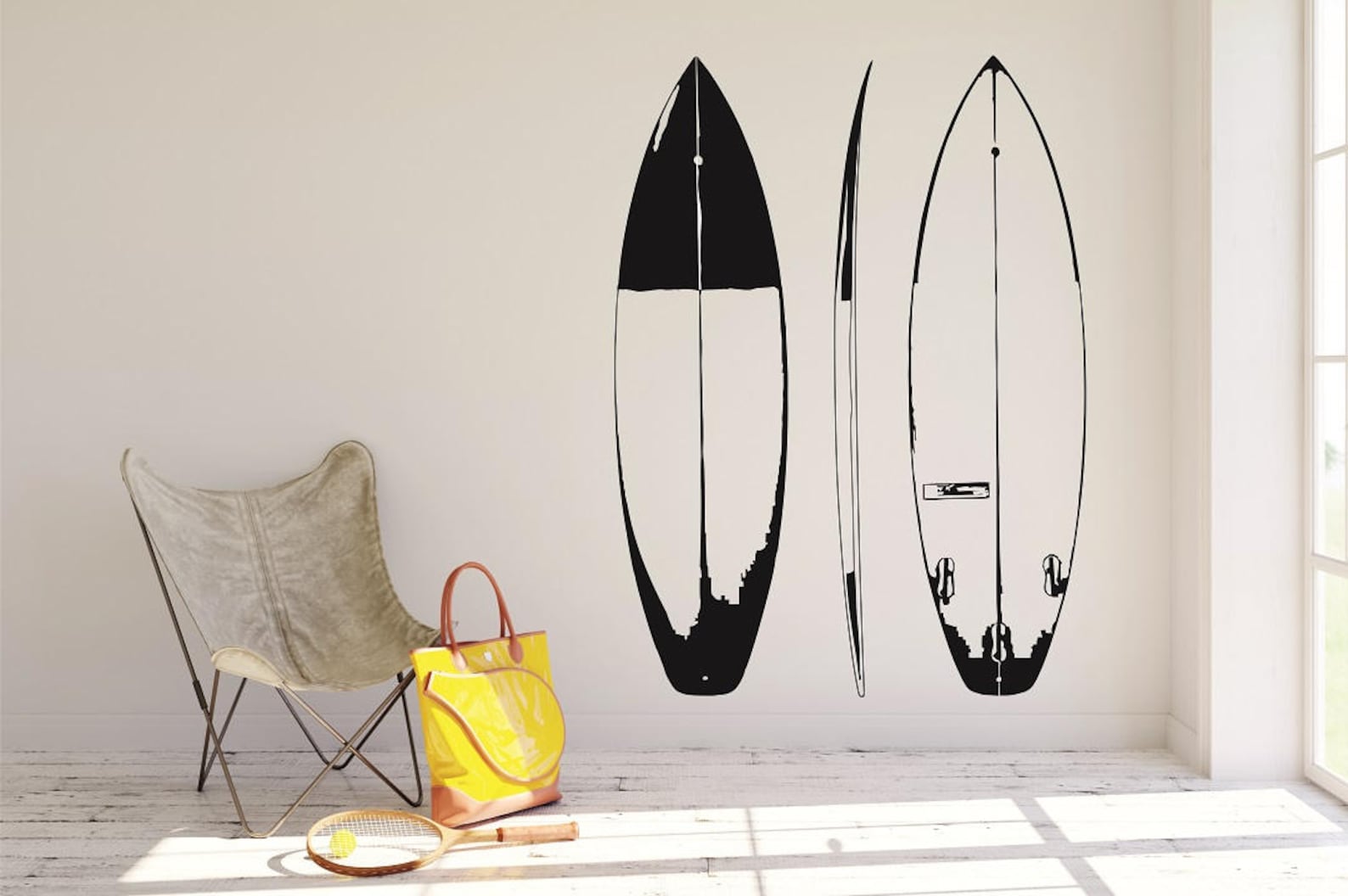Surf Board Wall Decal3 x Surf board Set Collection Wall | Etsy