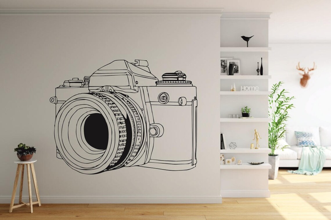 SLR Camera Decal Sticker Office Wall Sticker Kids Room Wall | Etsy