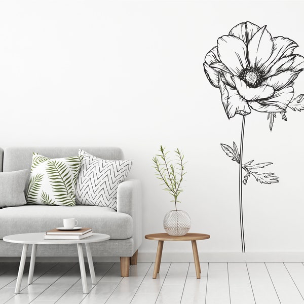 Poppy Flower Wall Decal - Etsy