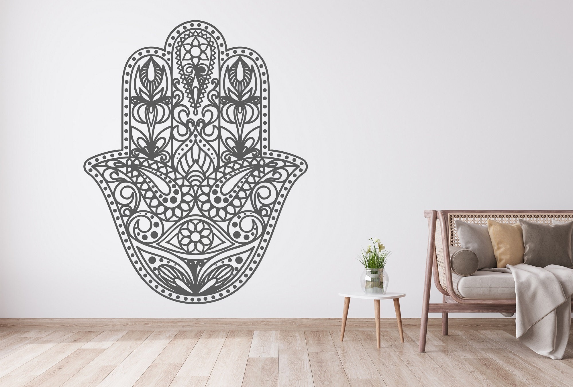 Hamsa Hand Wall Decal Spiritual Buddhism Wall mural Yoga | Etsy