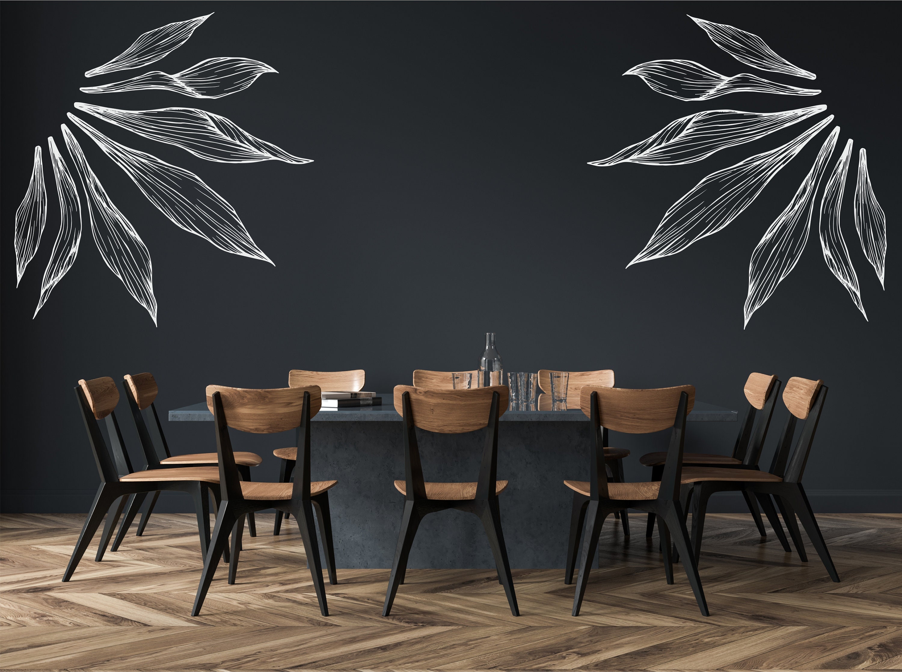 Large Leaf Wall Decal Pack of 7 Leaf Stickers Garden - Etsy