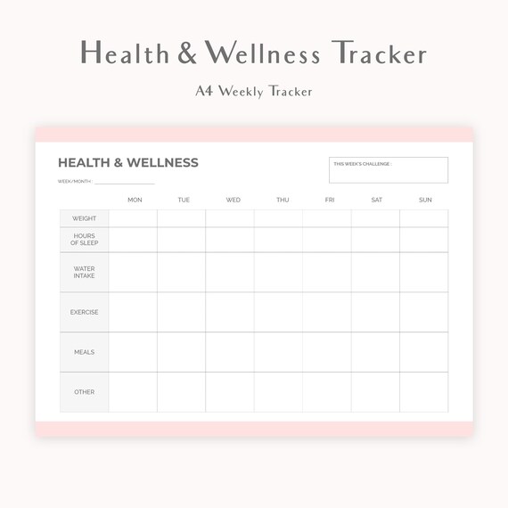 Health and Wellness Tracker Health Tracker Fitness Tracker | Etsy