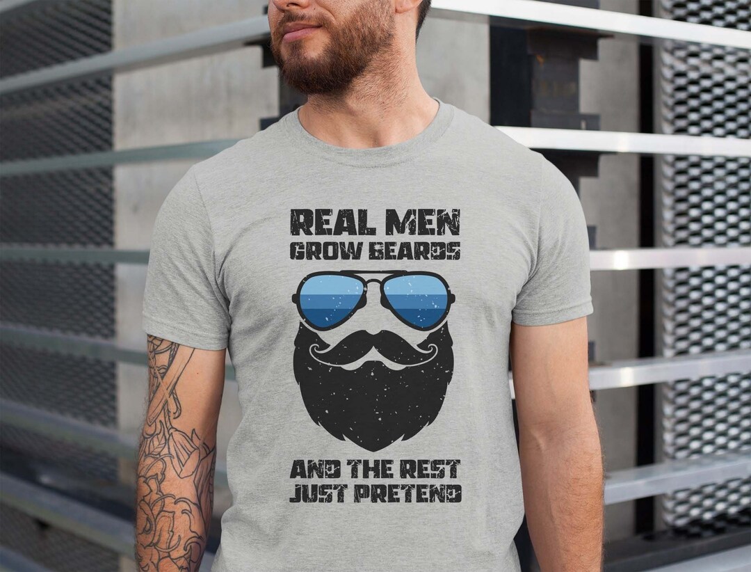 Bearded Man Shirt for Men Funny Beards Shirt for Him Birthday Gift for ...