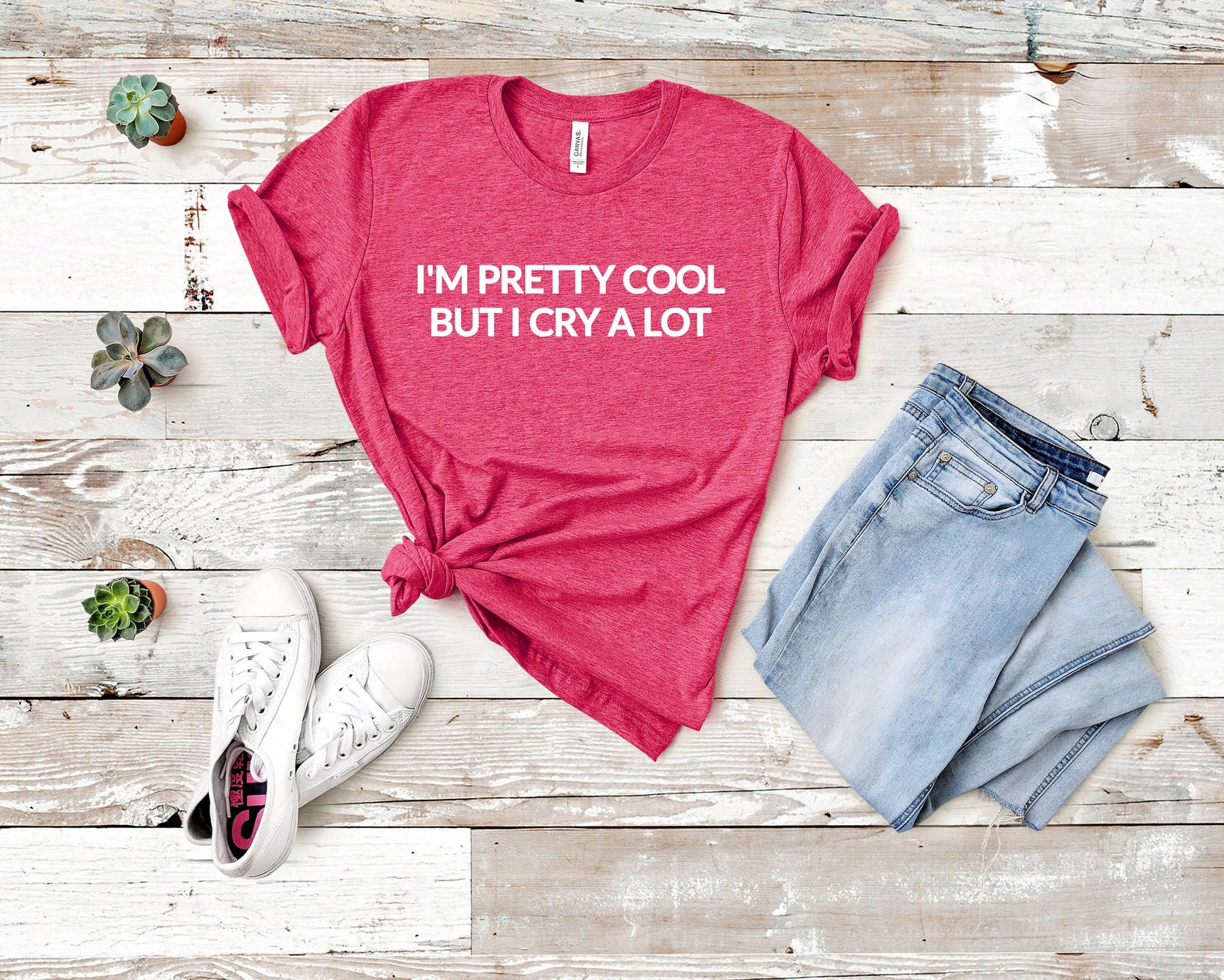 I'm Pretty Cool but I Cry A Lot Unisex Tee Crybaby Shirt Funny Womens ...